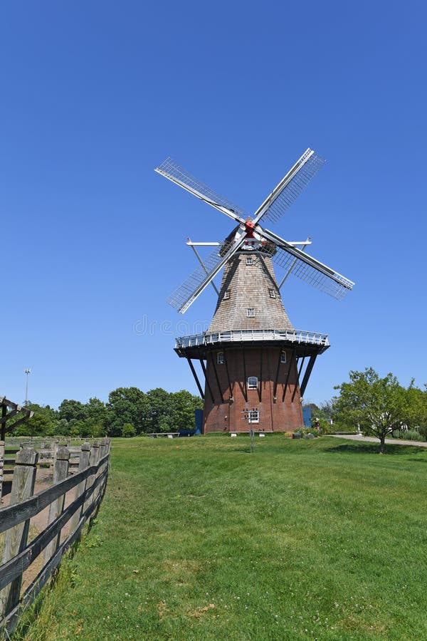 Dutch Windmill in Holland Michigan Stock Image - Image of wind, blades ...