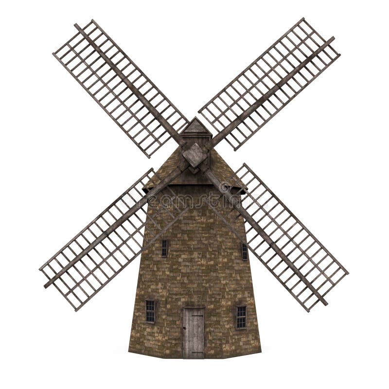 Dutch Windmill Isolated stock illustration. Illustration of farm ...