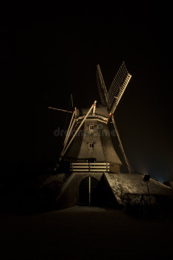 Dutch windmill scenery. stock photo. Image of level - 132156574