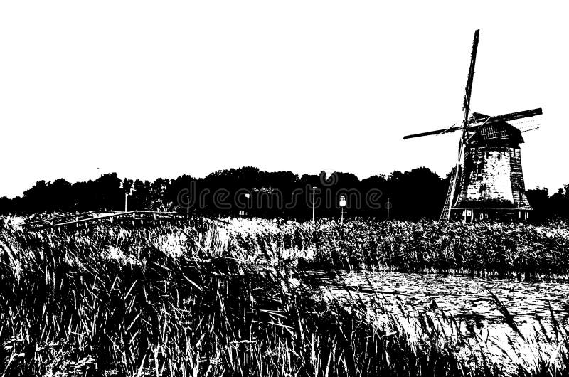 Dutch Windmill Shape Silhouette Stock Photo - Image of holland ...