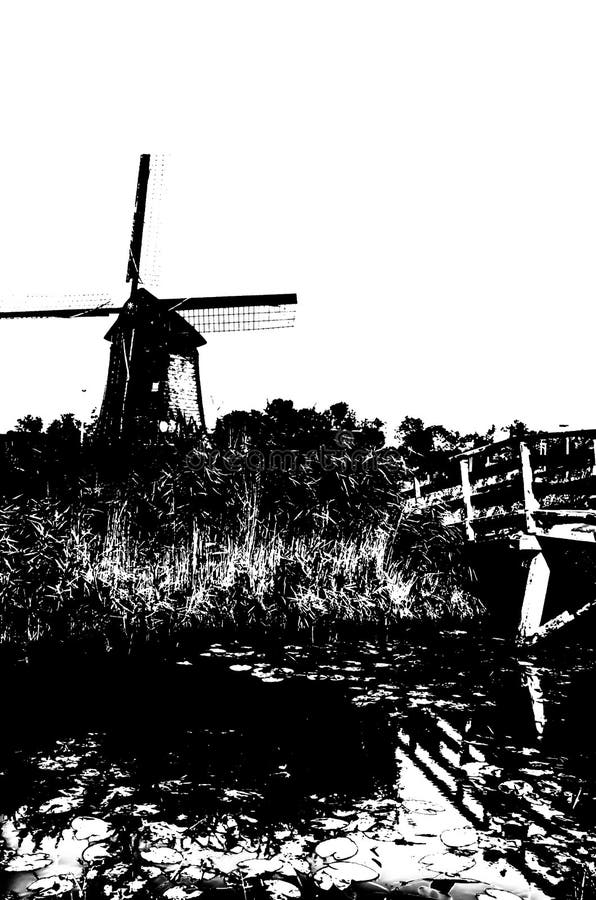 Dutch Windmill Shape Silhouette Stock Image - Image of white, windmill ...
