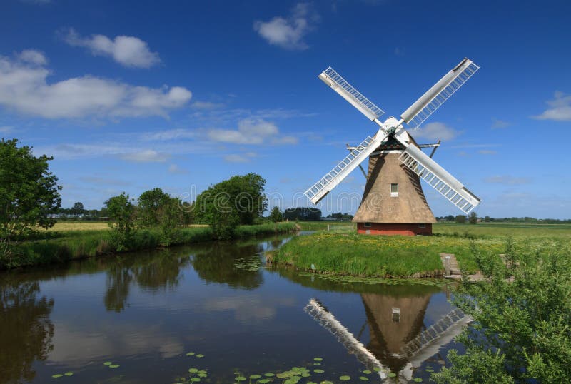 Dutch windmill stock image. Image of nature, waterplant - 36519205