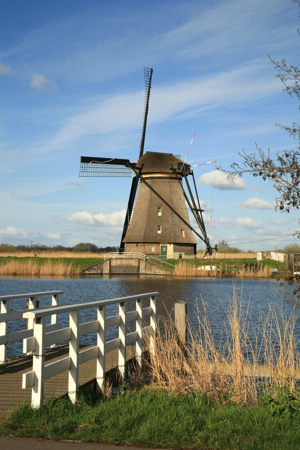 Dutch windmills stock photo. Image of cloud, europe, blowing - 4895314