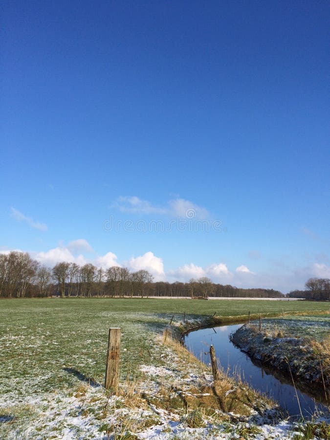 Dutch winter landscape stock photo. Image of field, farmland - 54371776