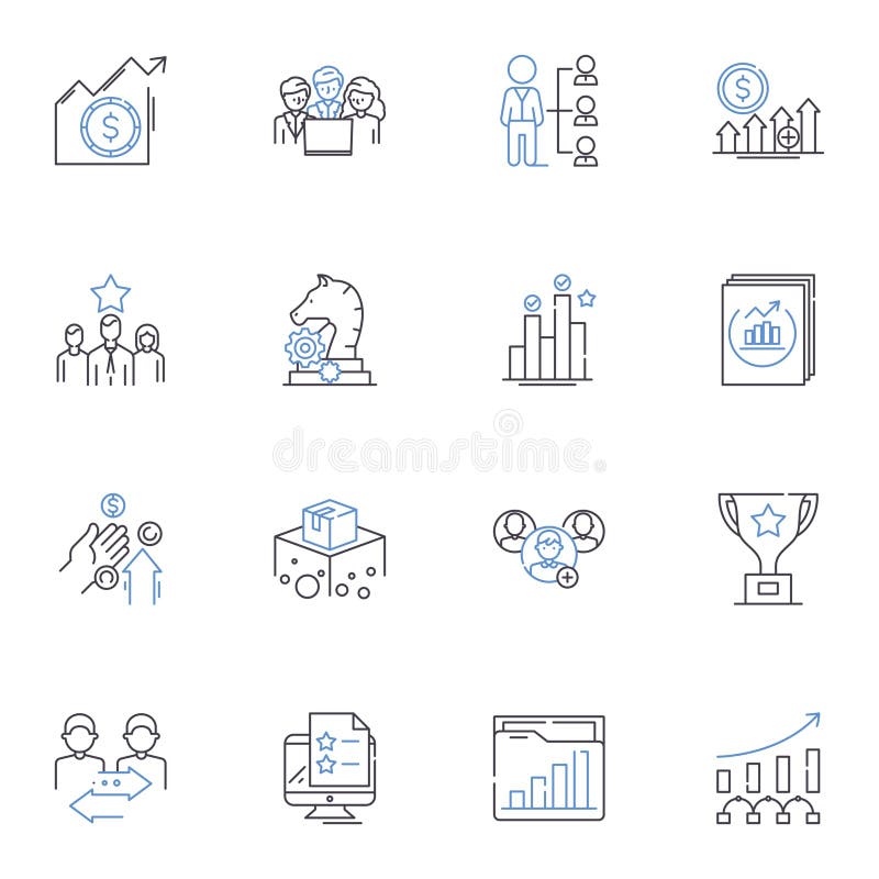 Duty Completion Line Icons Collection. Responsibility, Accountability ...