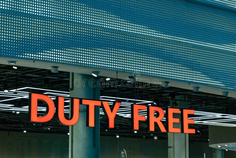 Duty Free Sign stock image. Image of sign, interior - 288794385