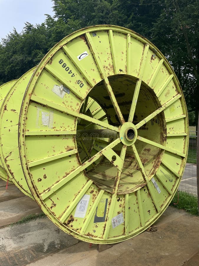 Duty Industrial Cable Coils on a Paved Area Stock Photo - Image of ...