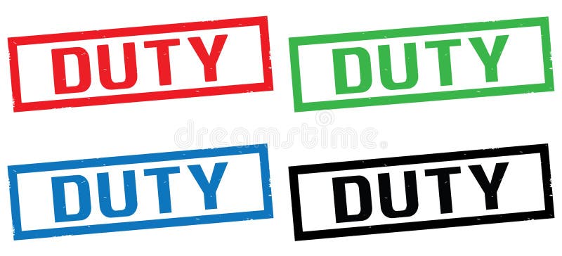DUTY Text, on Rectangle Border Stamp Sign. Stock Illustration ...