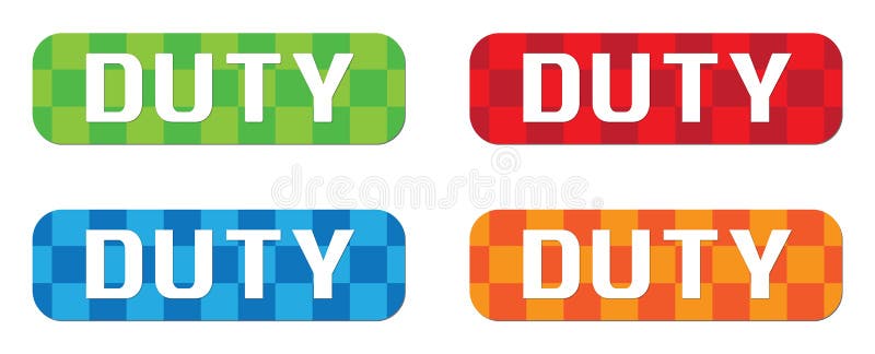DUTY Text, on Rectangle, Zig Zag Pattern Stamp Sign. Stock Illustration ...