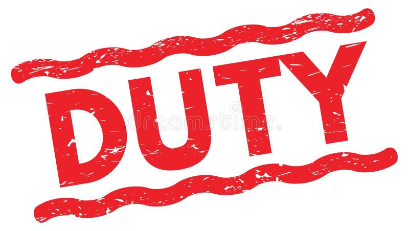 DUTY Text on Red Lines Stamp Sign Stock Illustration - Illustration of ...