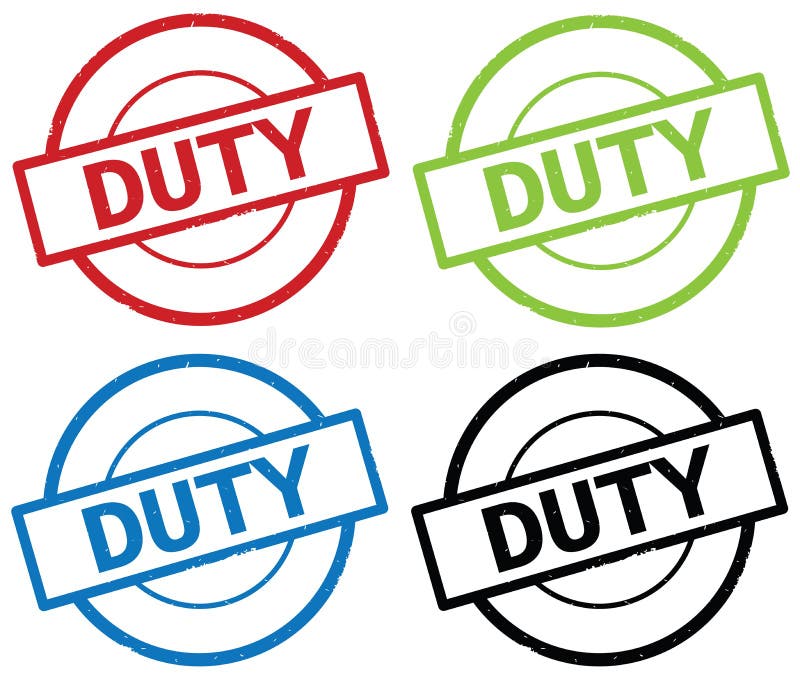 DUTY Text, on Round Simple Stamp Sign. Stock Illustration ...