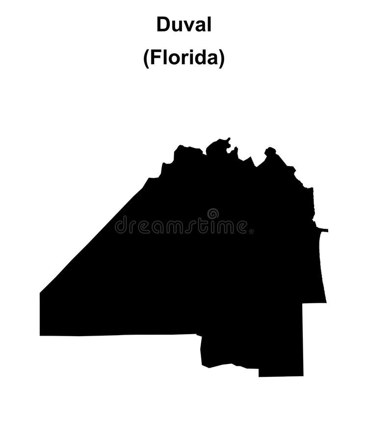 Map of Duval County in Florida Stock Vector - Illustration of ...