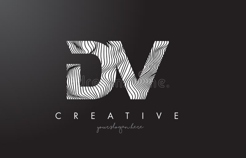 DV D V Letter Logo with Zebra Lines Texture Design Vector. Stock Vector ...