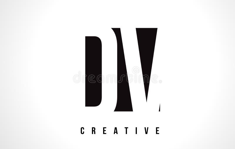 DV D V White Letter Logo Design with Black Square. Stock Vector ...