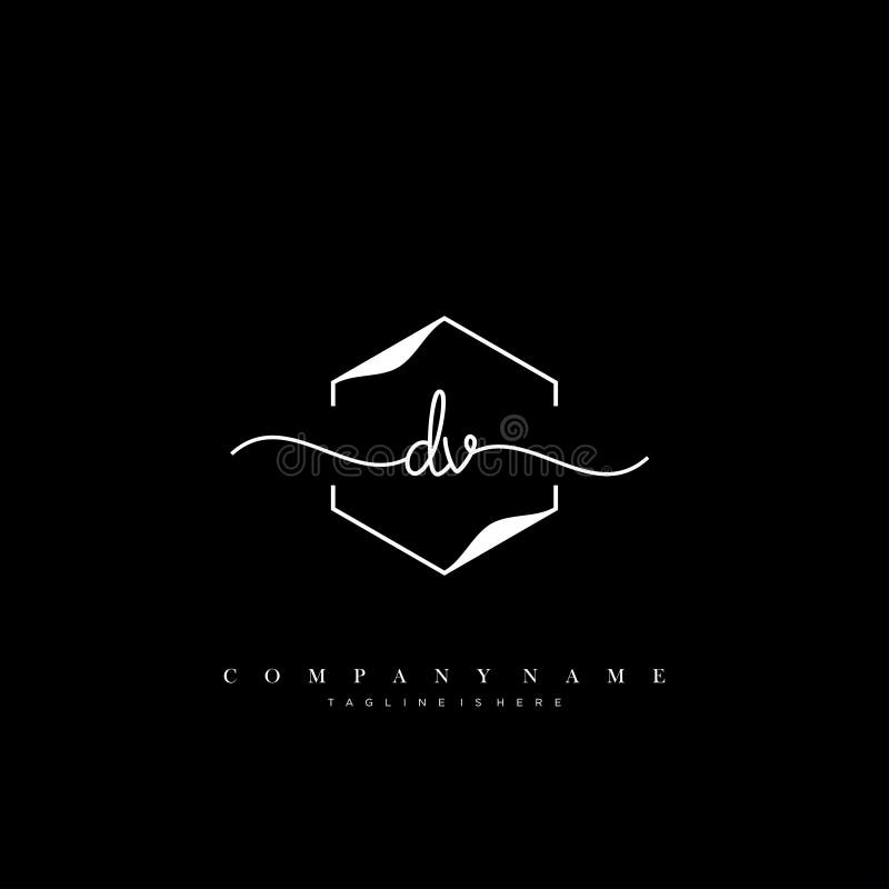 DV Initial Handwriting Minimalist Geometric Logo Template Vector Stock ... DV Initial Handwriting Minimalist Geometric Logo Template Vector Stock ...