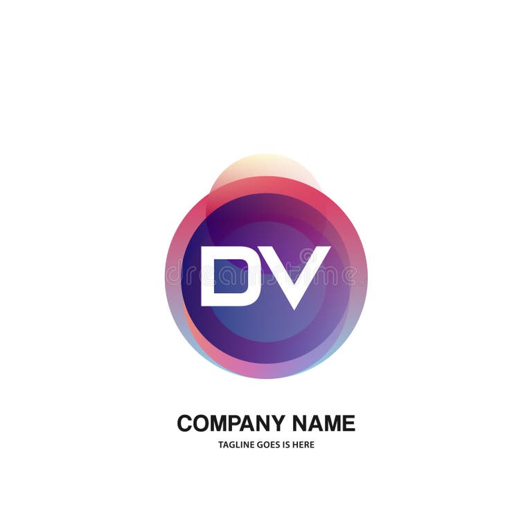DV Initial Logo with Colorful Circle Template Vector Stock Vector ...