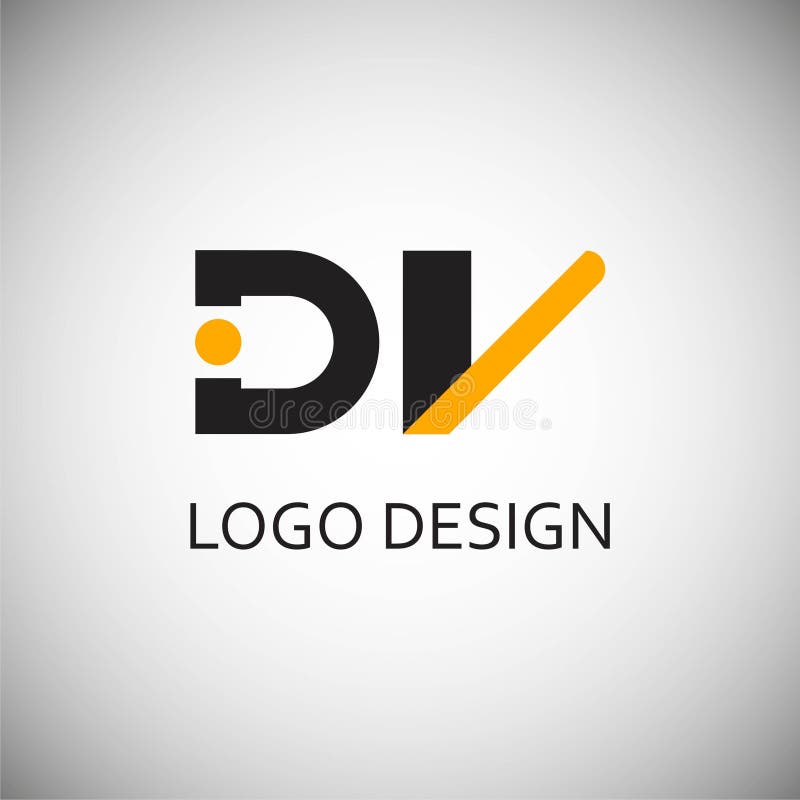 Dv Letter for Simple Logo Design Stock Vector - Illustration of black ...
