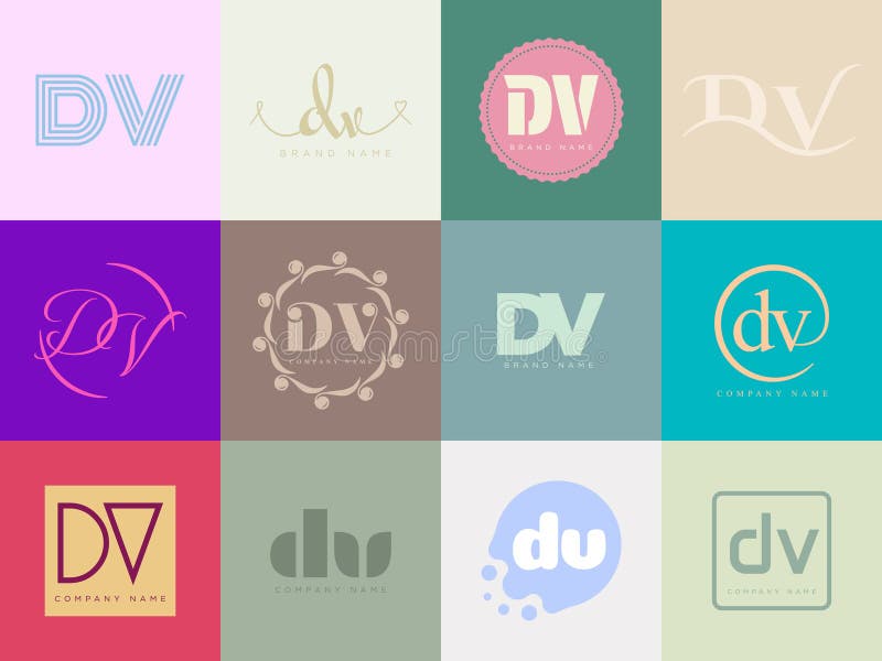 DV Logo Company Template. Letter D and V Logotype Stock Illustration ...