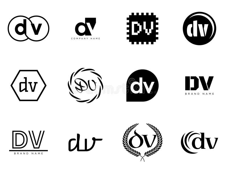 DV Logo Company Template. Letter D and V Logotype Stock Vector ...