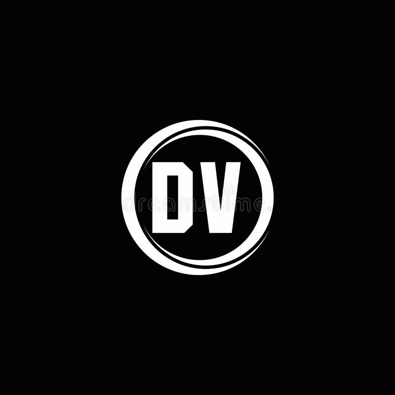 DV Logo Initial Letter Monogram with Circle Slice Rounded Design ...