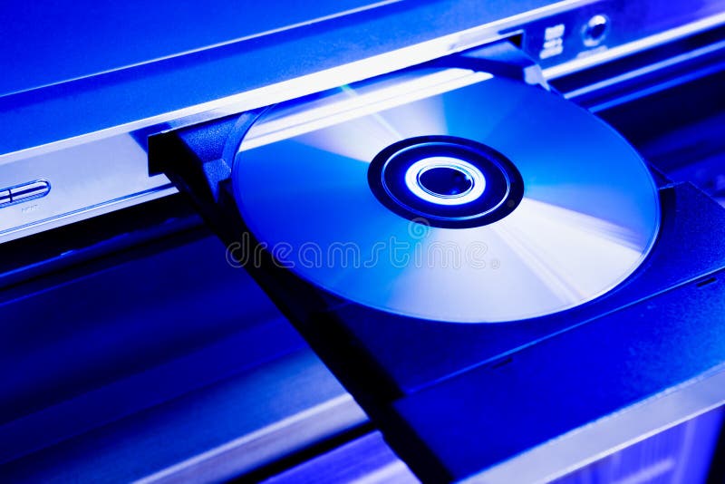 DVD ROM on a Laptop Opened To Show Disc. Isolated. Stock Image - Image ...