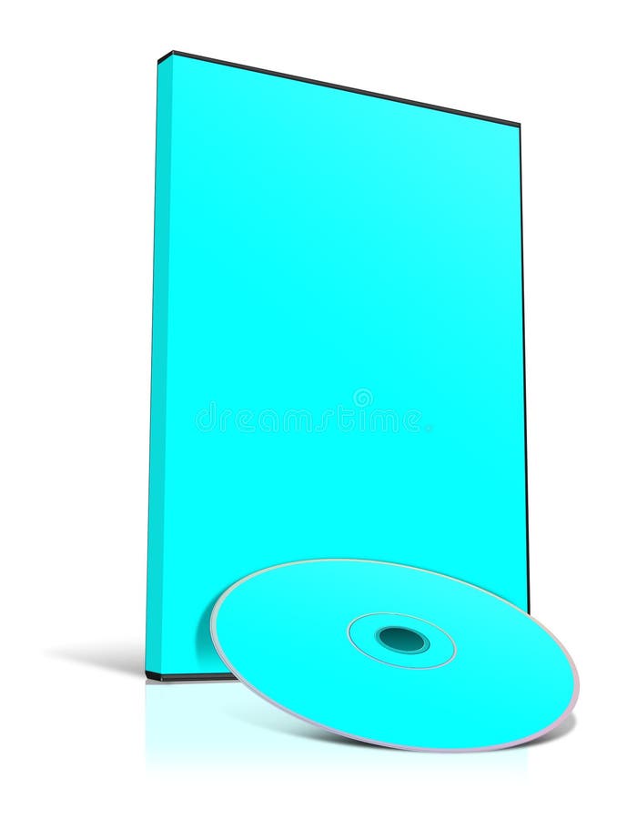 DVD Box Blank Template Cyan for Presentation Layouts and Design. 3D ...