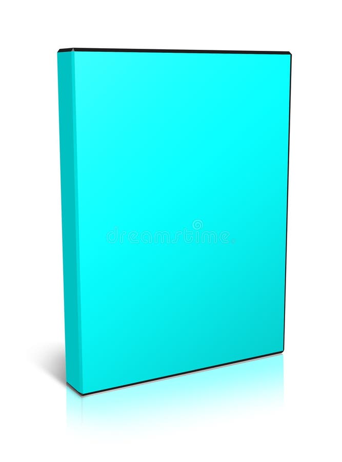 DVD Box Blank Template Cyan for Presentation Layouts and Design. 3D ...