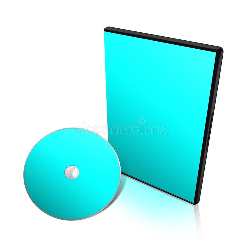 DVD Box Blank Template Cyan for Presentation Layouts and Design. 3D ...