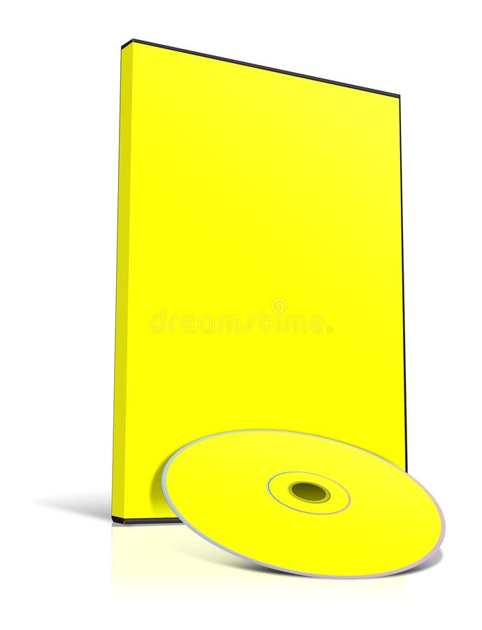 DVD Box Blank Template Yellow for Presentation Layouts and Design. 3D ...