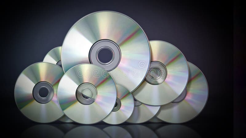 DVD or CD Discs Arranged As a Cloud Symbol. Data Storage Concept Stock ...