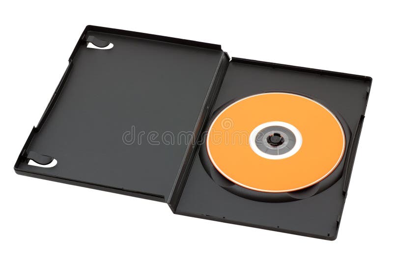 DVD or CD Disk in Opened Box Stock Image - Image of equipment, black ...