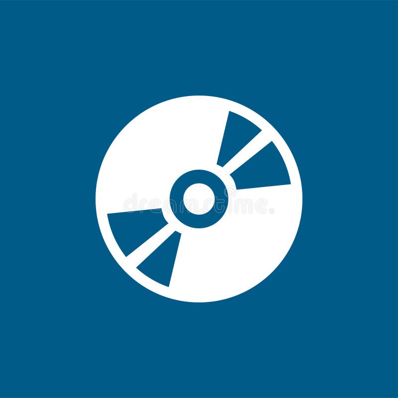 DVD or CD Icon on Blue Background. Blue Flat Style Vector Illustration ...