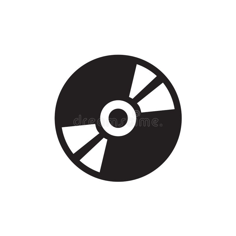 DVD or CD Icon in Flat Style Vector Icon for Apps, UI, Websites. Black ...