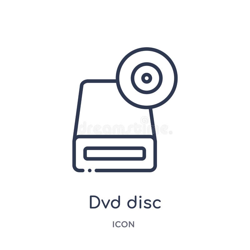 Compact Disc with Glare Icon from Multimedia Outline Collection. Thin ...