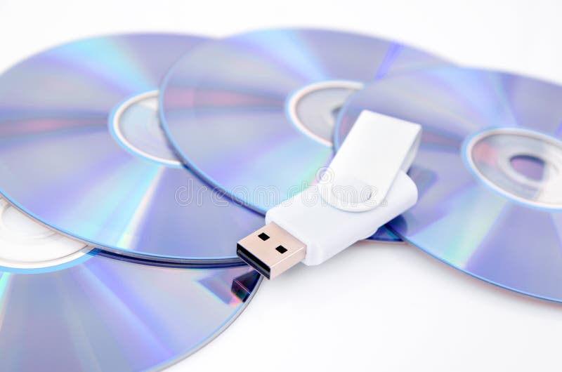 DVD Disc and USB Flash Drive Stock Image - Image of digital, equipment ...