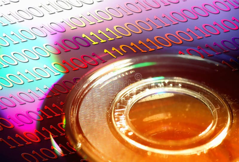 DVD disk with Binaire code stock photo. Image of blue, choose - 792532