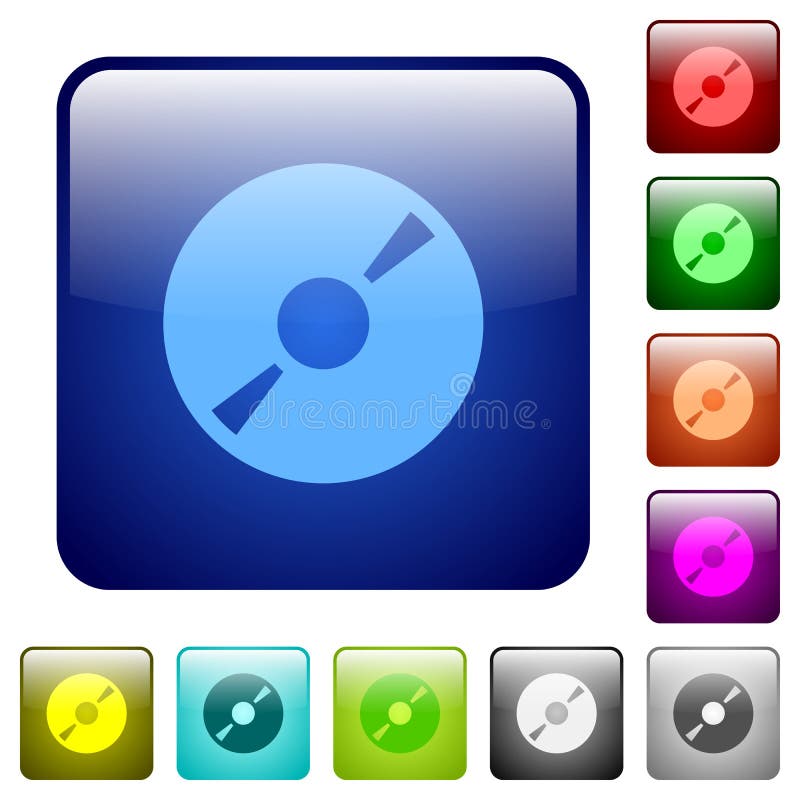 DVD Disk Color Glass Buttons Stock Vector - Illustration of video ...