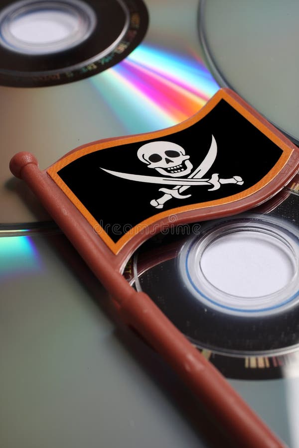 Dvd Disks with Flag Pirate Skull Stock Photo - Image of computer, flag ...