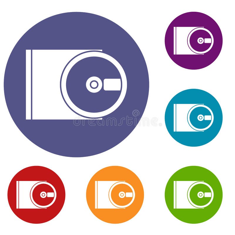 DVD drive open icons set stock vector. Illustration of insert - 95782408