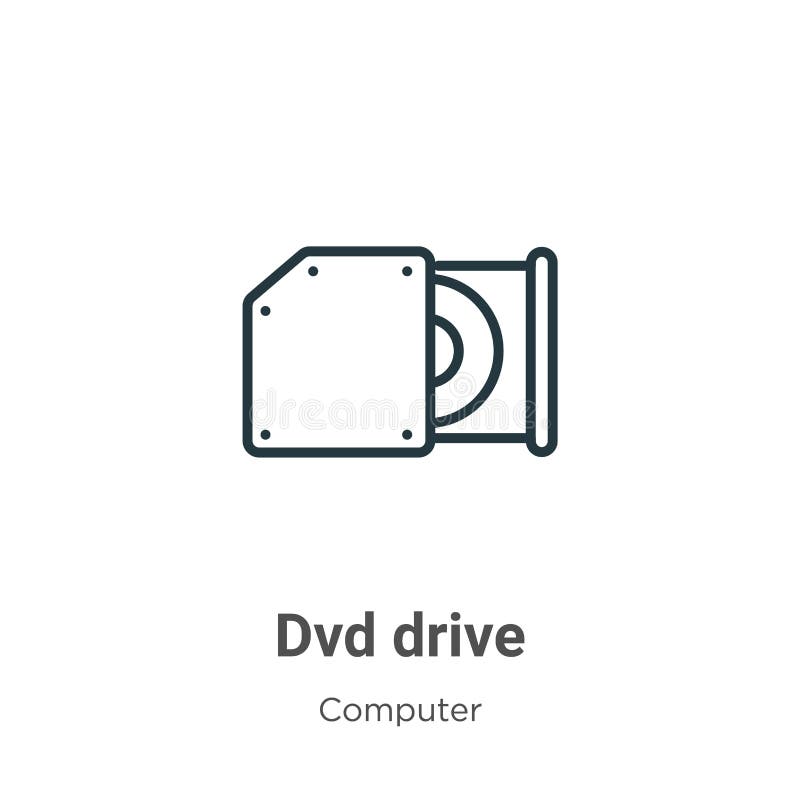 Dvd Drive Outline Vector Icon. Thin Line Black Dvd Drive Icon, Flat ...