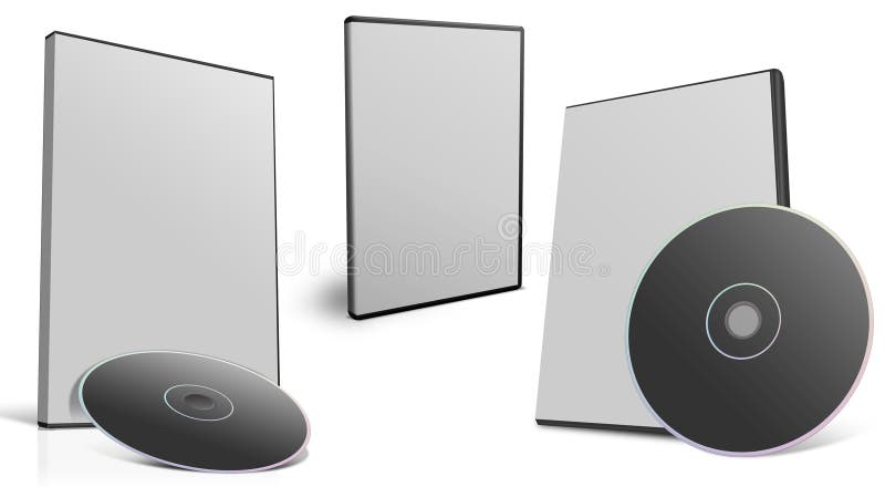 DVD Empty Cover Set with DVD Stock Illustration - Illustration of blank ...
