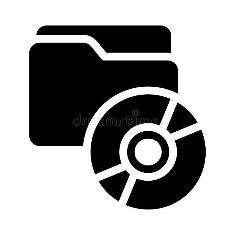 DVD Folder Vector Glyph Flat Icon Stock Illustration - Illustration of ...