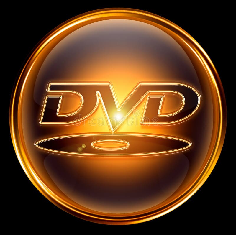 DVD Icon Gold, Isolated on Black Editorial Photography - Illustration ...