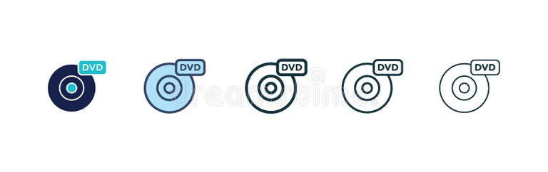 Dvd Icon Vector Set on White Background Stock Vector - Illustration of ...