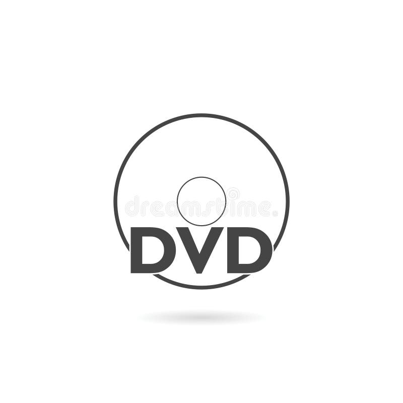 DVD icon with shadow stock vector. Illustration of circle - 190928185