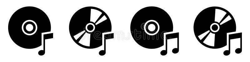 DVD Disk with Music Notes Icon, Vector Illustration Stock Vector ...