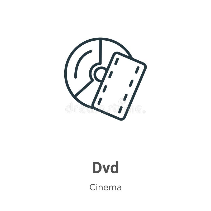 Dvd Outline Vector Icon. Thin Line Black Dvd Icon, Flat Vector Simple ...