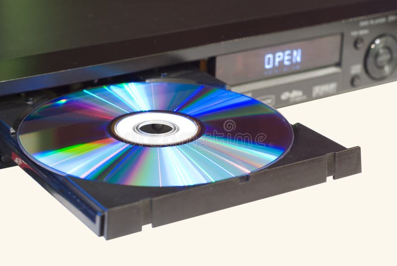 Open DVD-Player stock photo. Image of record, black, close - 7639826