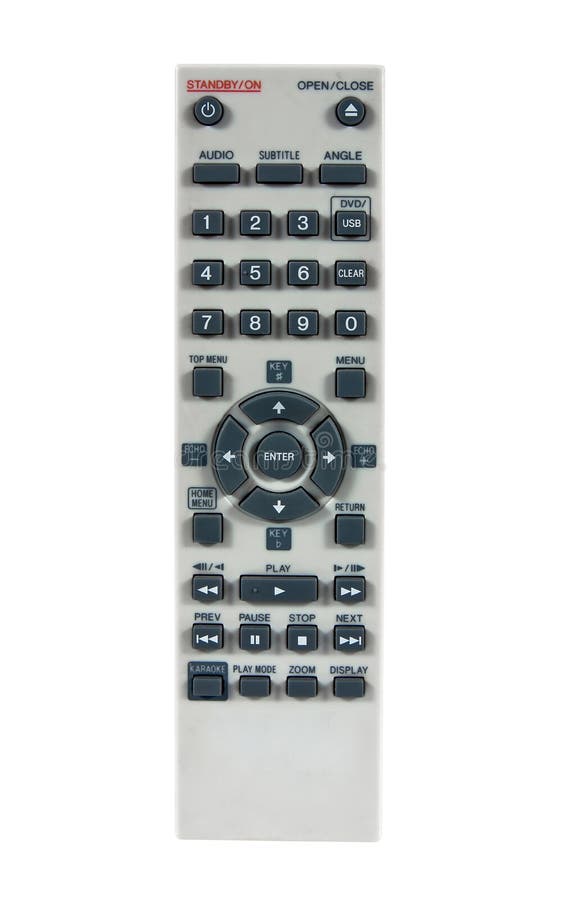 DVD Player Remote Control Isolated on White Background Stock Image ...