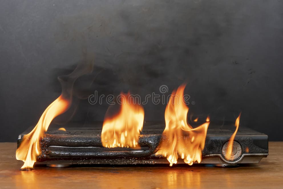 A DVD Player on the Table Burst into Flames, a Melted Case, a Fire in ...